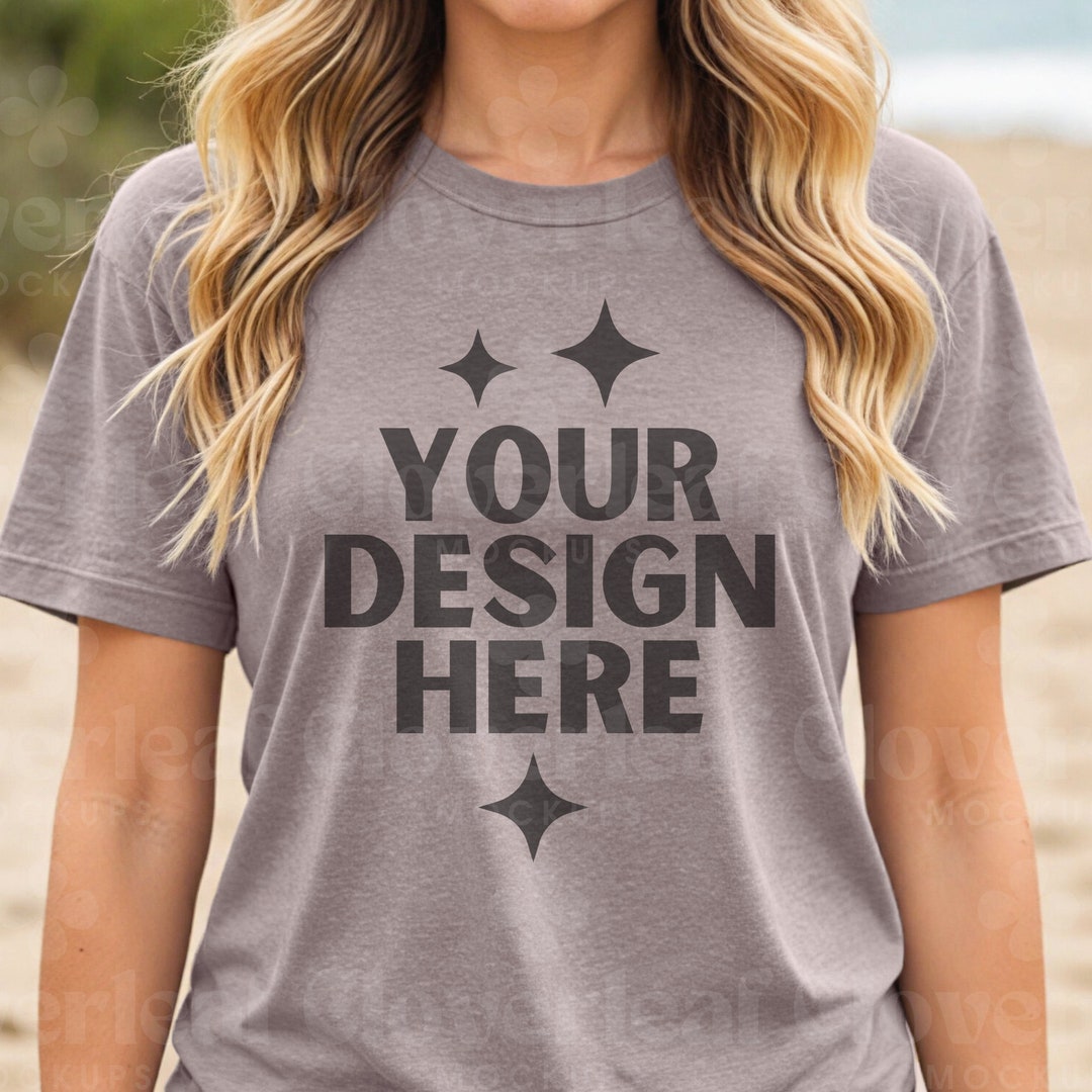 Pebble Brown Bella Canvas Shirt Mockup 3001 Pebble Brown Summer Tshirt ...