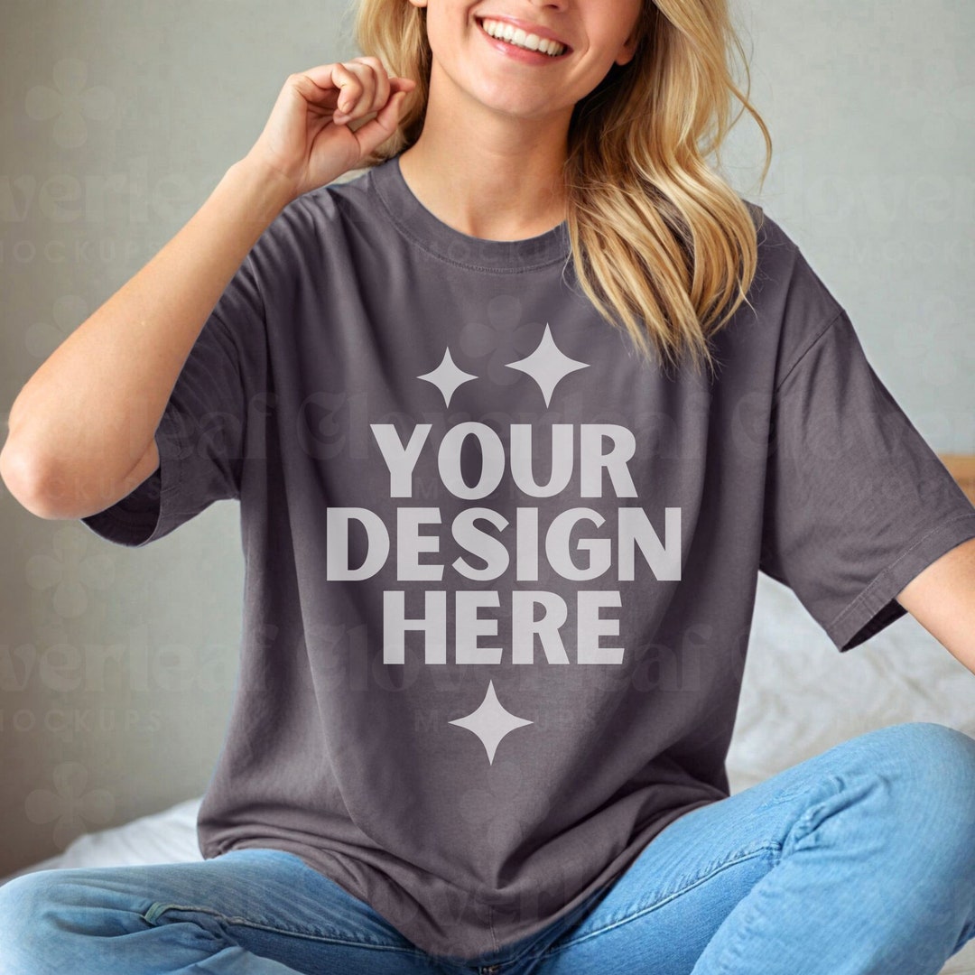 Graphite Comfort Colors C1717 Shirt Mockup Comfort Color Graphite ...