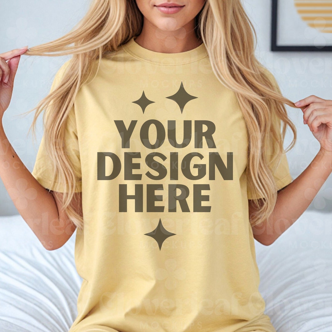 Butter Comfort Colors C1717 T-shirt Mockup Comfort Color Butter Shirt ...