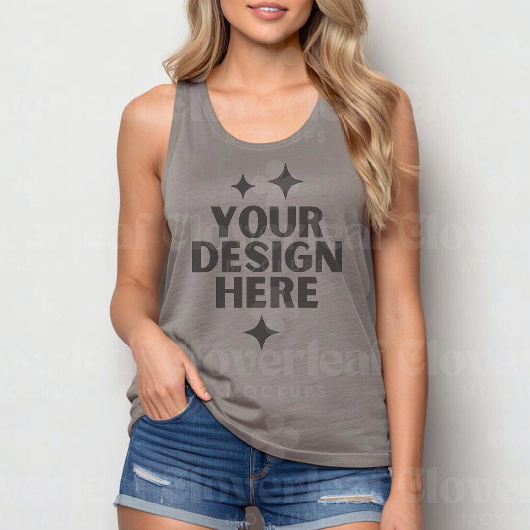 Next Level 1533 Solid Warm Gray Mockup Tank Top Mock-up Racerback Tank ...