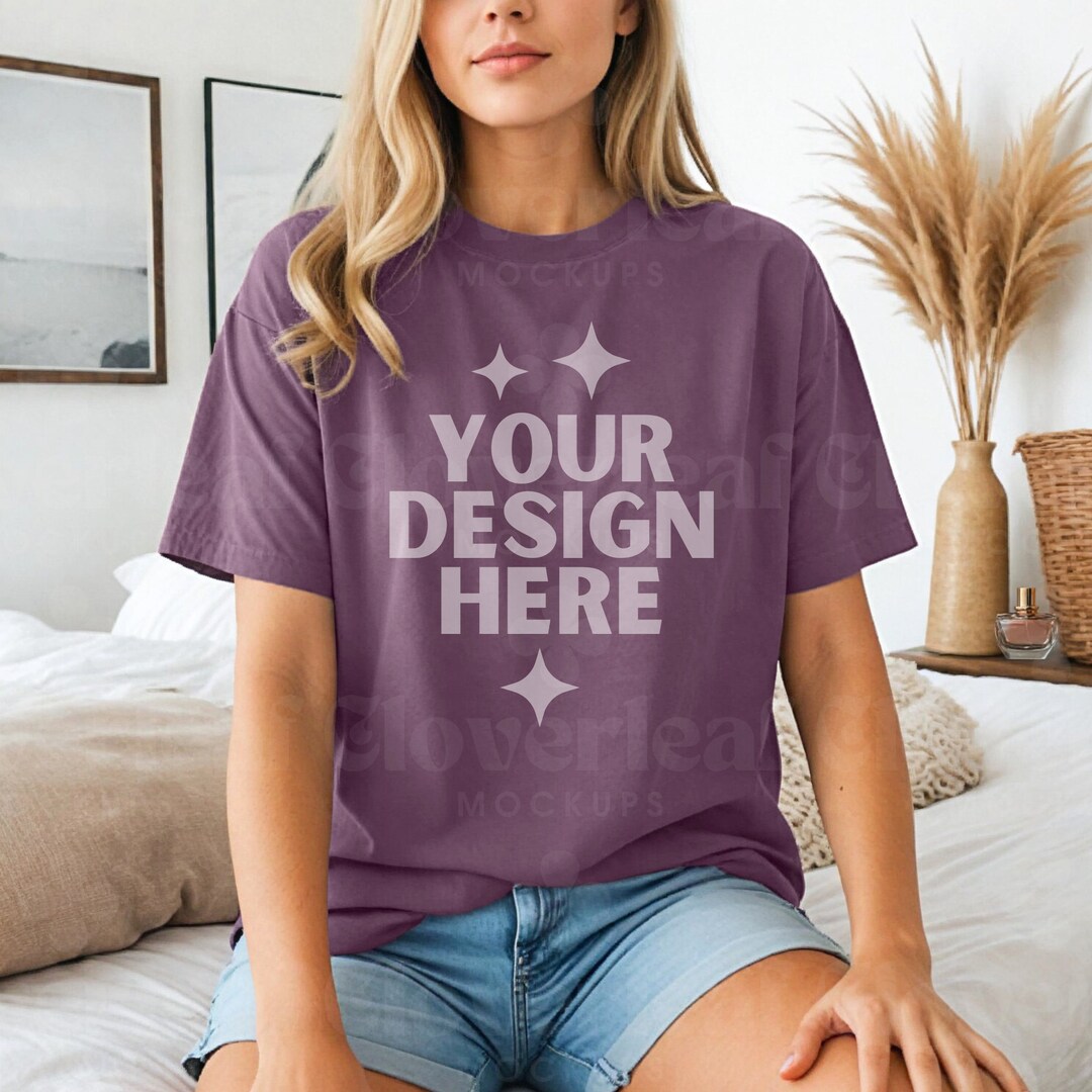 Berry Comfort Colors C1717 Shirt Mockup Comfort Color Berry T-shirt ...