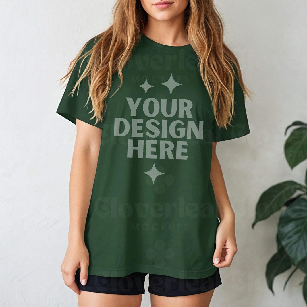 Forest Green Gildan 64000 Shirt Mockup Forest T-shirt Mock-up Trendy ...