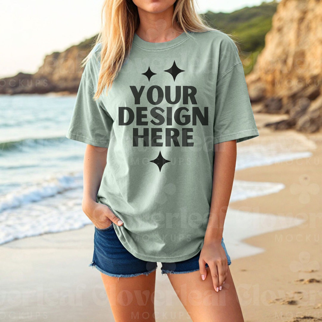 Comfort Colors C1717 Bay Shirt Mockup Comfort Color Bay Tshirt Mock-up ...
