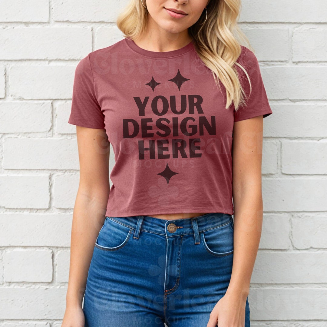 Next Level 5080 Smoked Paprika Mockup Cropped Shirt Mock-up Smoked ...