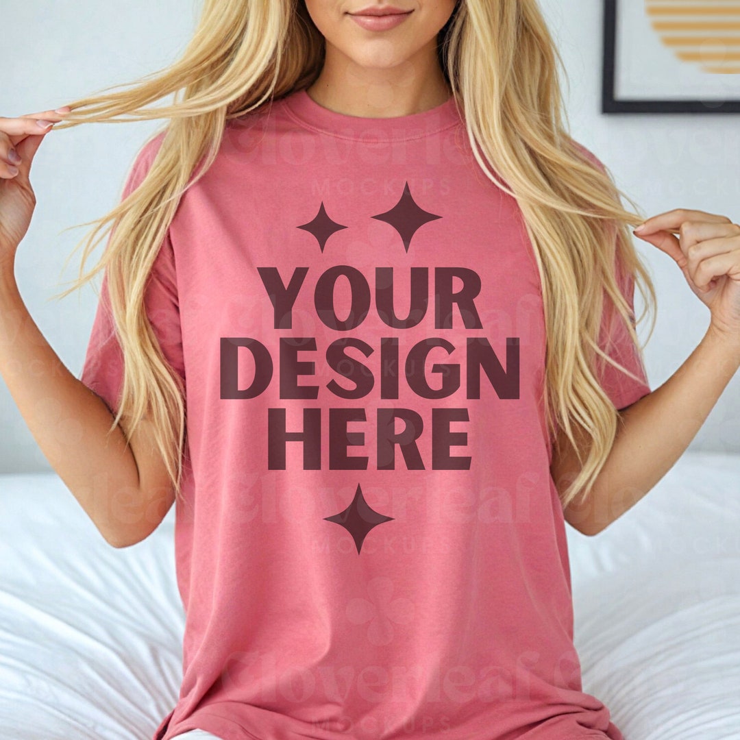 Peony Comfort Colors C1717 Shirt Mockup Comfort Color Peony Tshirt Mock ...