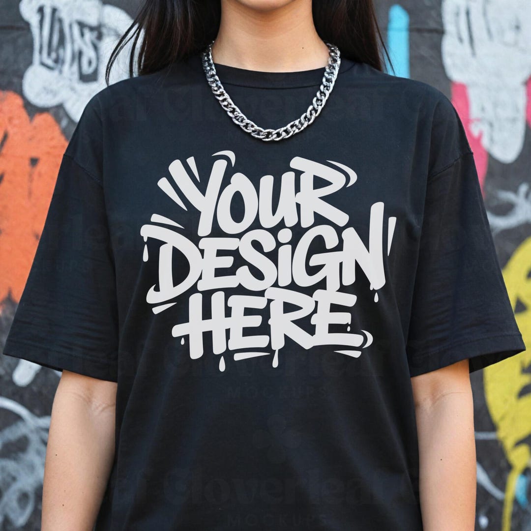 Black Gildan 5000 Streetwear Mockup G5000 Streetstyle Tshirt Mock-up ...