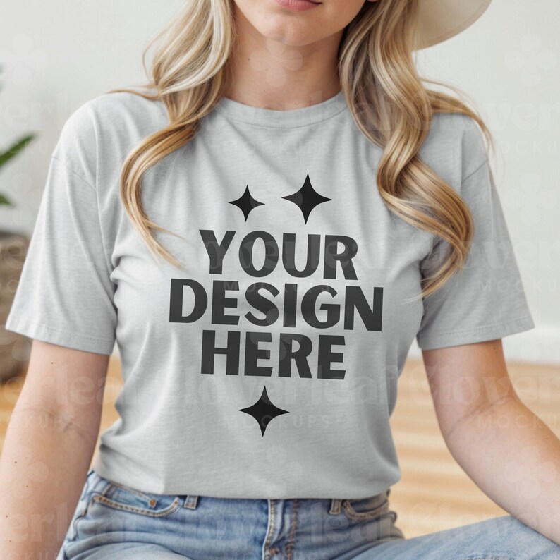 Bella Canvas Ash Grey Shirt Mockup BC 3001 Ash Grey Tshirt Mock up T ...