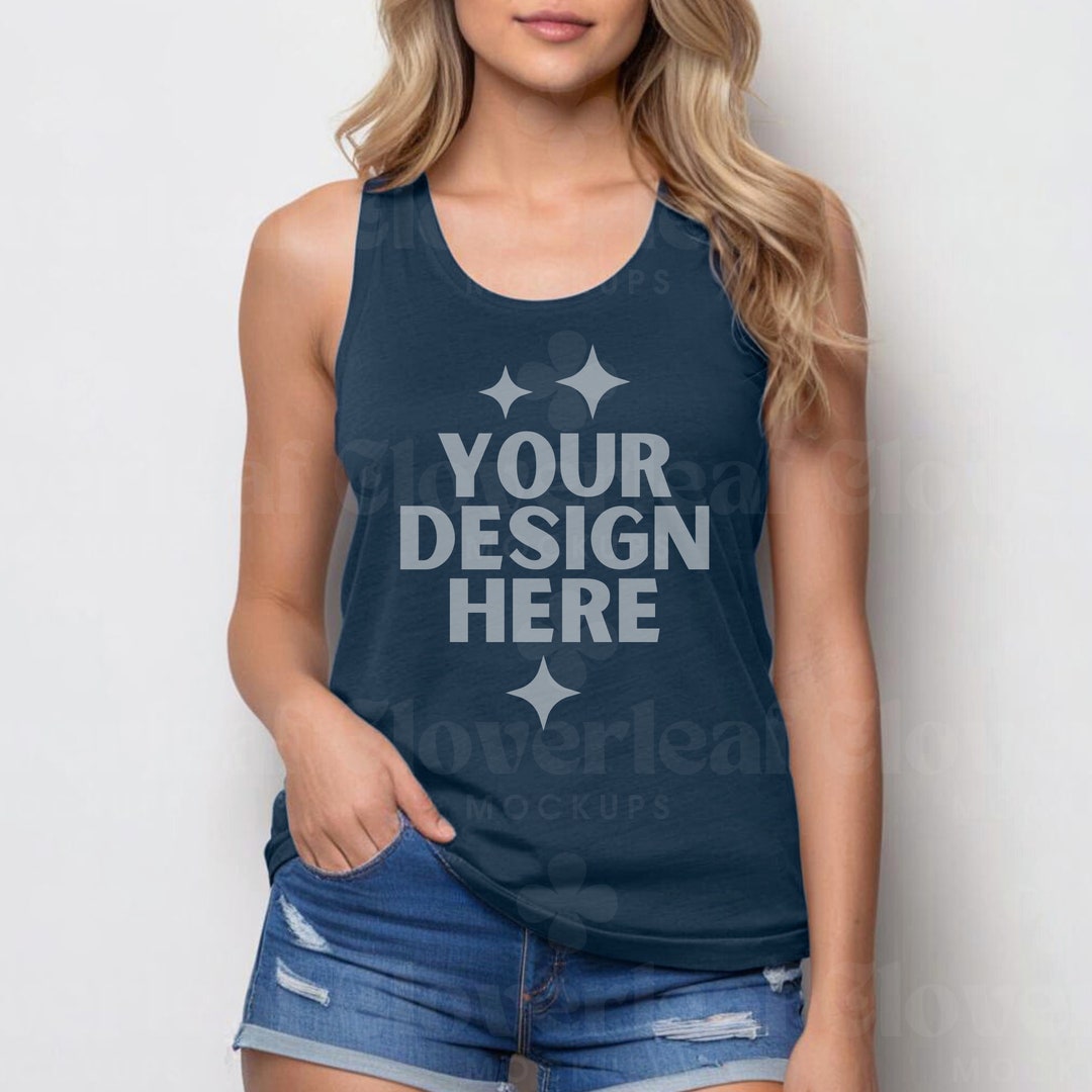 Next Level 1533 Solid Midnight Navy Mockup Tank Top Mock-up Racerback ...