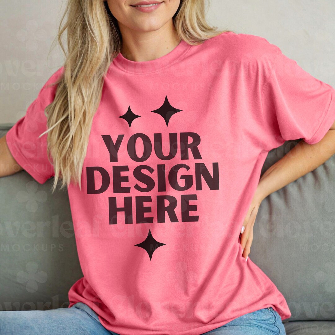 Comfort Colors C1717 Peony Shirt Mockup Comfort Color Peony Tshirt Mock ...