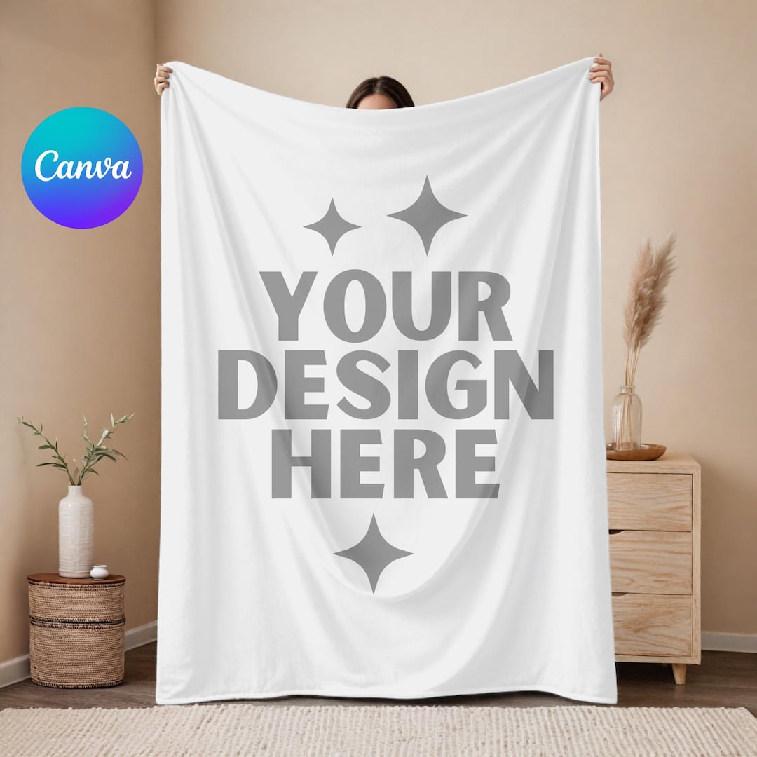 Blanket Mockup Template Velveteen Plush Blanket Mock up Boho Minky ...