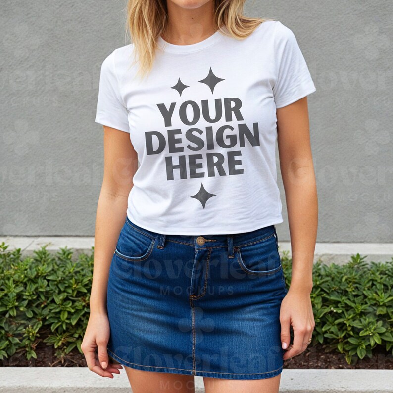 Next Level 5080 White Mockup Cropped Shirt Mock-up White 5080 Next ...