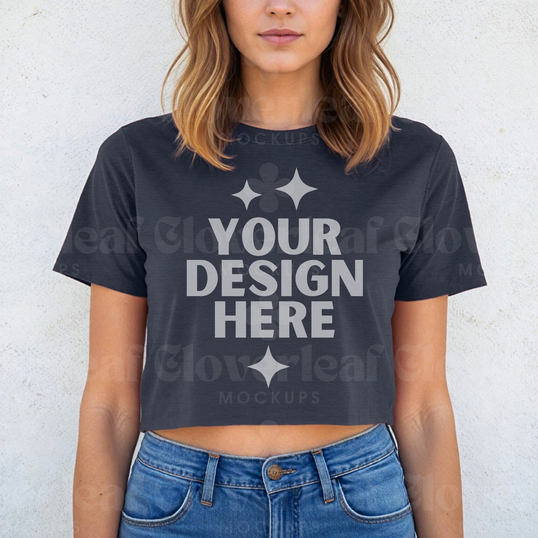 Next Level 5080 Antique Denim Mockup Cropped Shirt Mock-up Antique ...