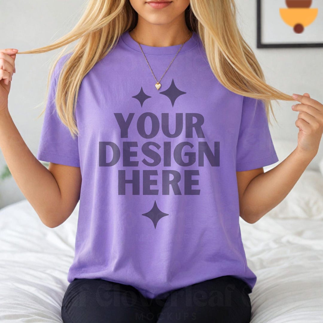 Comfort Colors 1717 Violet Shirt Mockup Comfort Color Violet Tshirt ...
