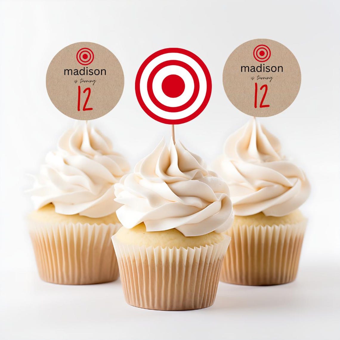 Editable Circle Cake Toppers | Trendy Cupcake Centerpieces | Minimalist ...