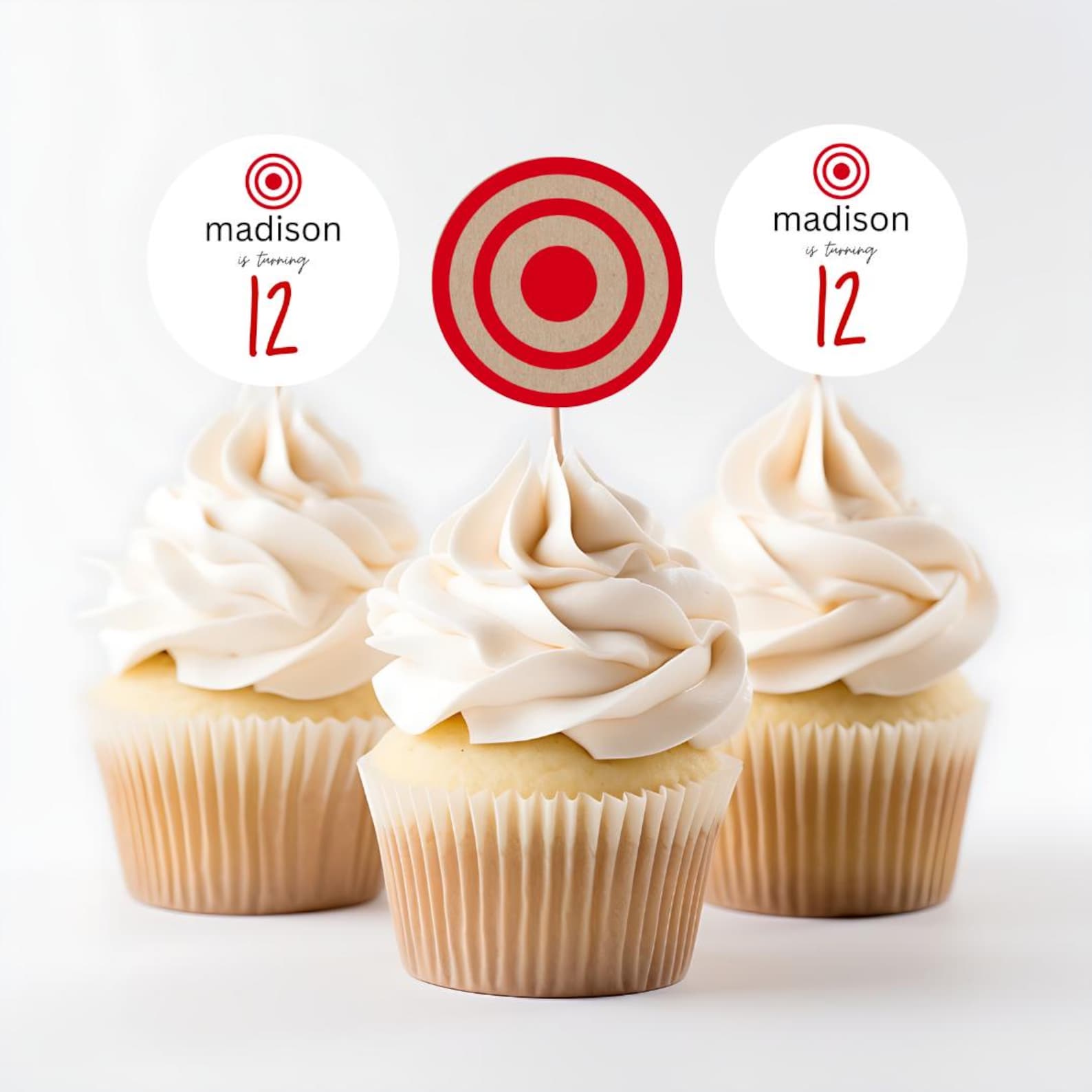 Editable Circle Cake Toppers | Trendy Cupcake Centerpieces | Minimalist ...