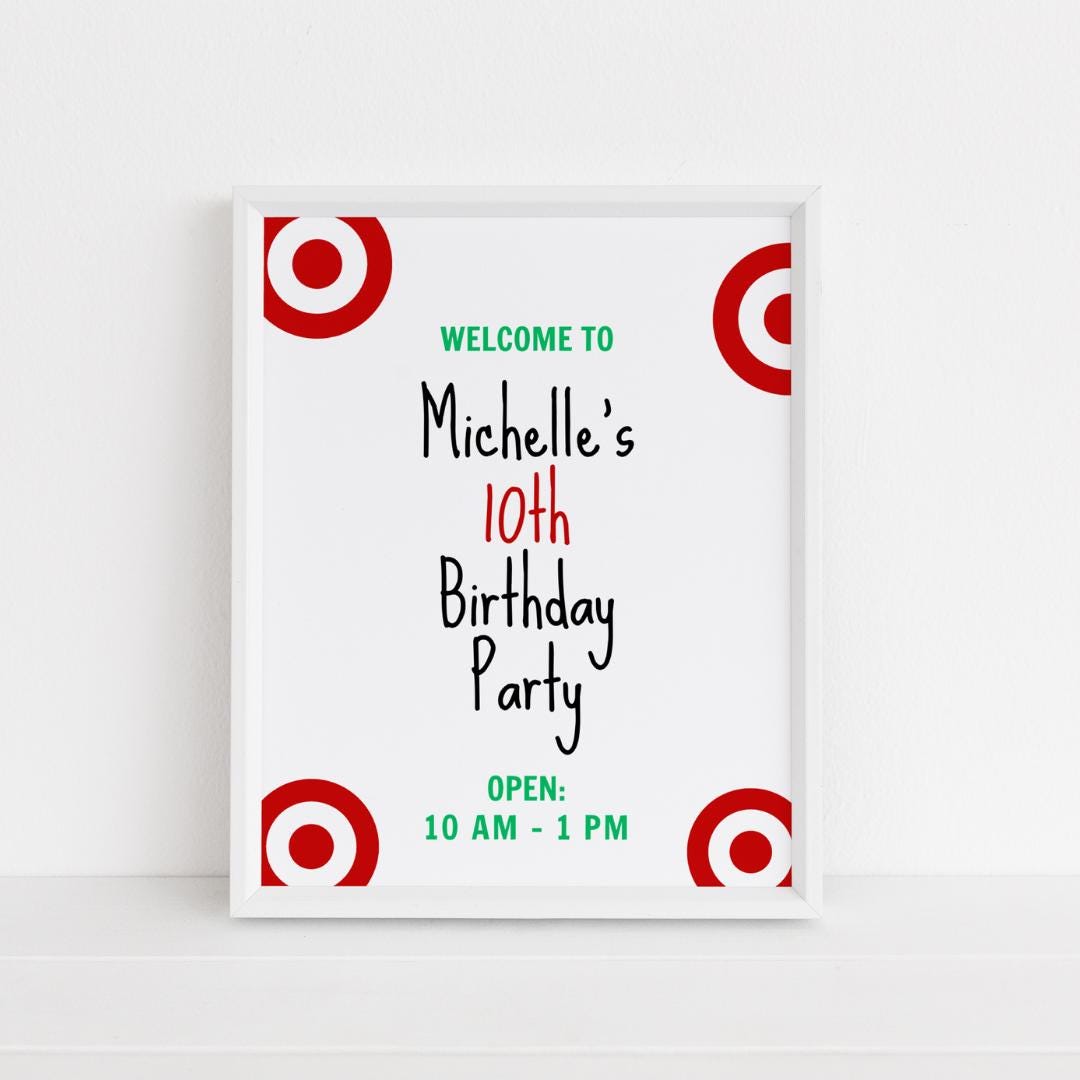 Editable Bullseye Target Welcome Sign | Trendy Party Sign Decorations ...