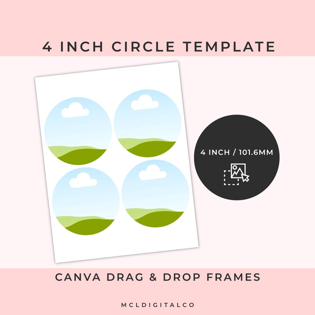 4 Inch Circle Template Canva Drag and Drop Frames - Etsy