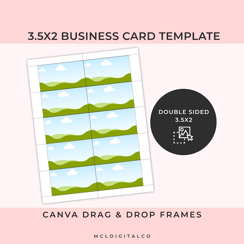 Business Card Double Sided Template Canva Drag and Drop Frames - Etsy
