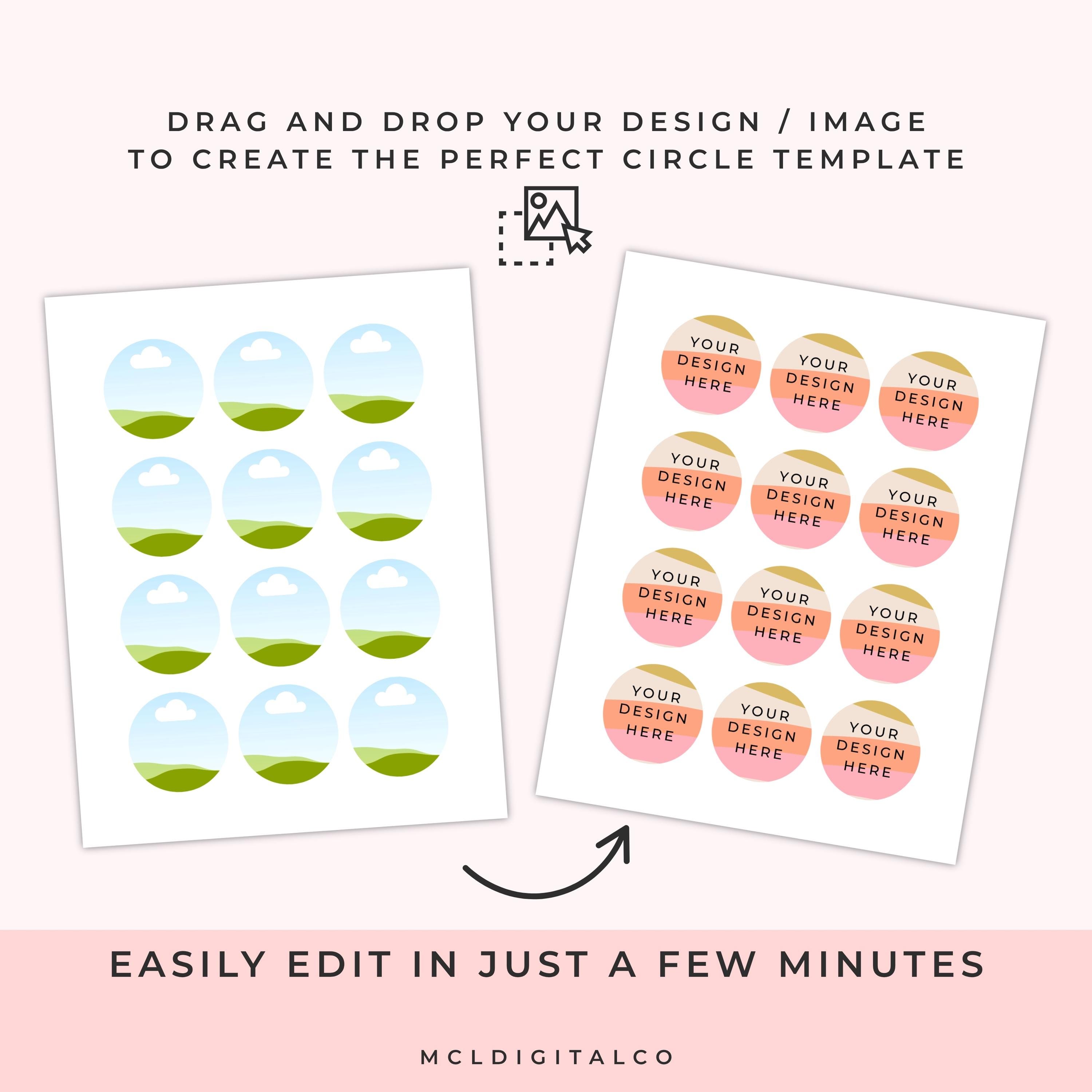 2 Inch Circle Template Canva Drag and Drop Frames - Etsy
