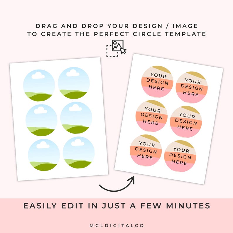 3 Inch Circle Template Canva Drag and Drop Frames - Etsy