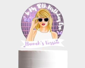 Editable in My Era Birthday Disco Cake Topper | Simple Minimalist Teen ...