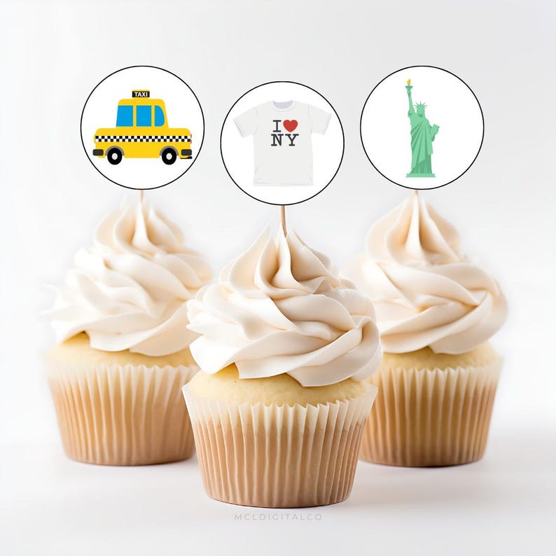 Printable New York City Cupcake Toppers | Trendy NYC Party Cake ...