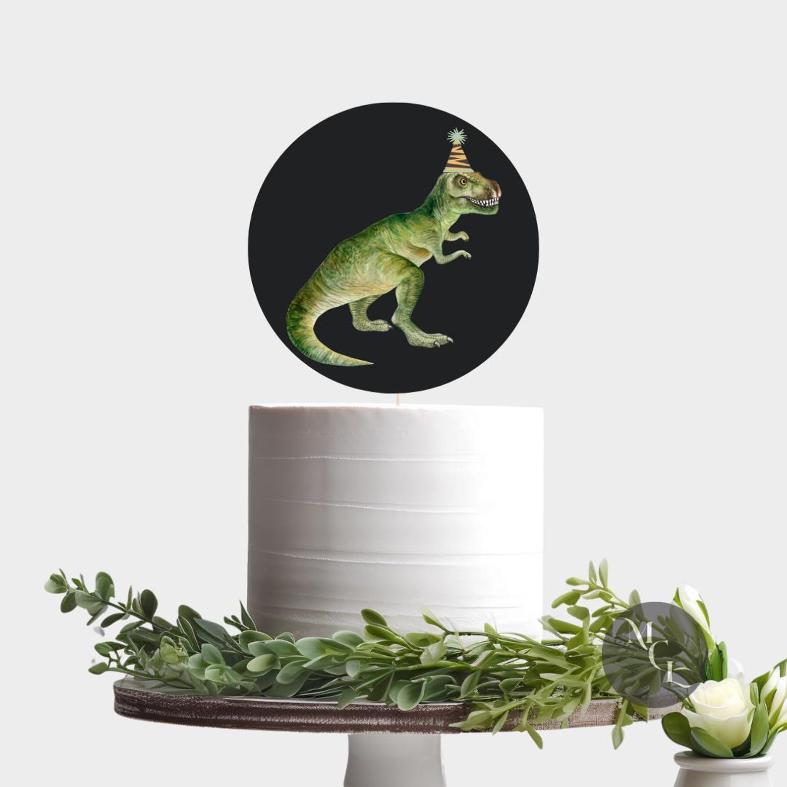 Printable Raptor Tyrannosaur Dinosaur Cake Topper | Dinosaur ...