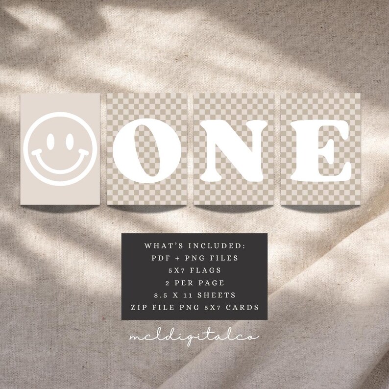 Printable Smiley Face Banner | Minimalist Checkered Decorations ...