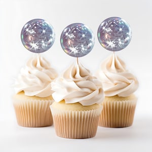 Printable Disco Ball Cake Toppers | Dance Party Centerpieces ...