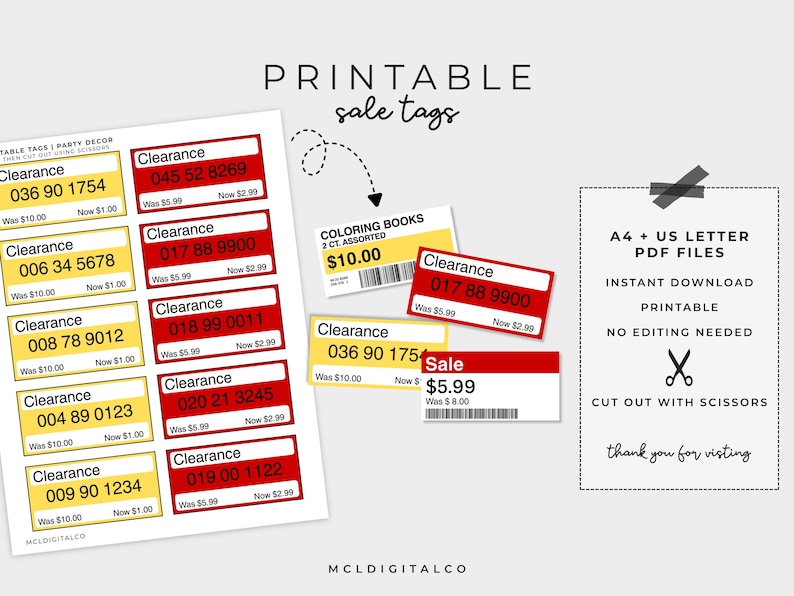 Printable Kids Grocery Store Sale Price Tags Play Set - Etsy