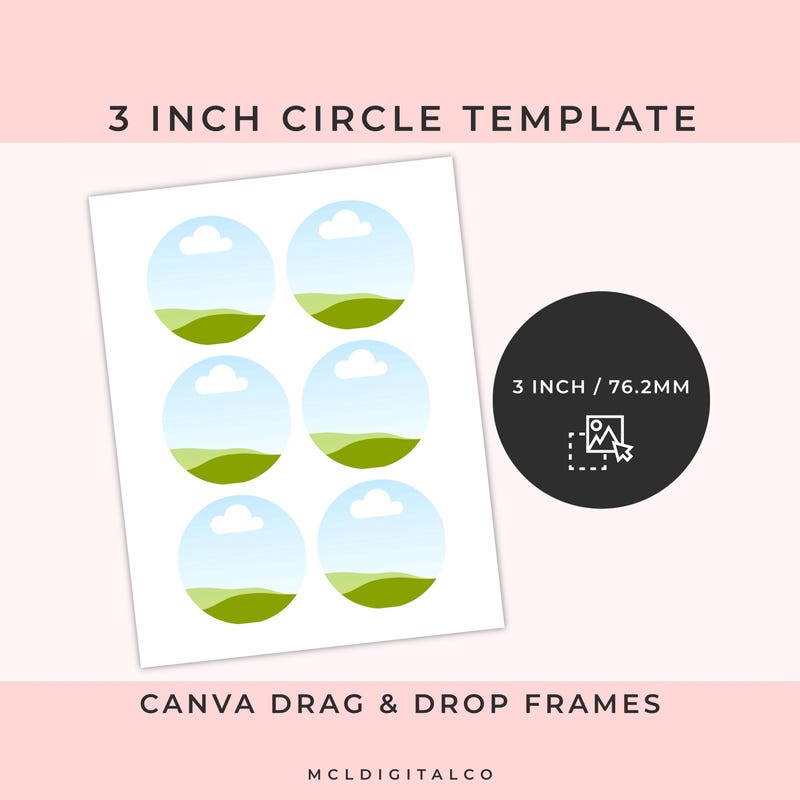 Circle Magnets Template - Etsy