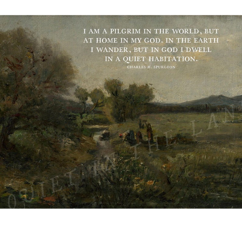 At Home in My God Print Christian Wall Art, Charles Spurgeon Quote ...