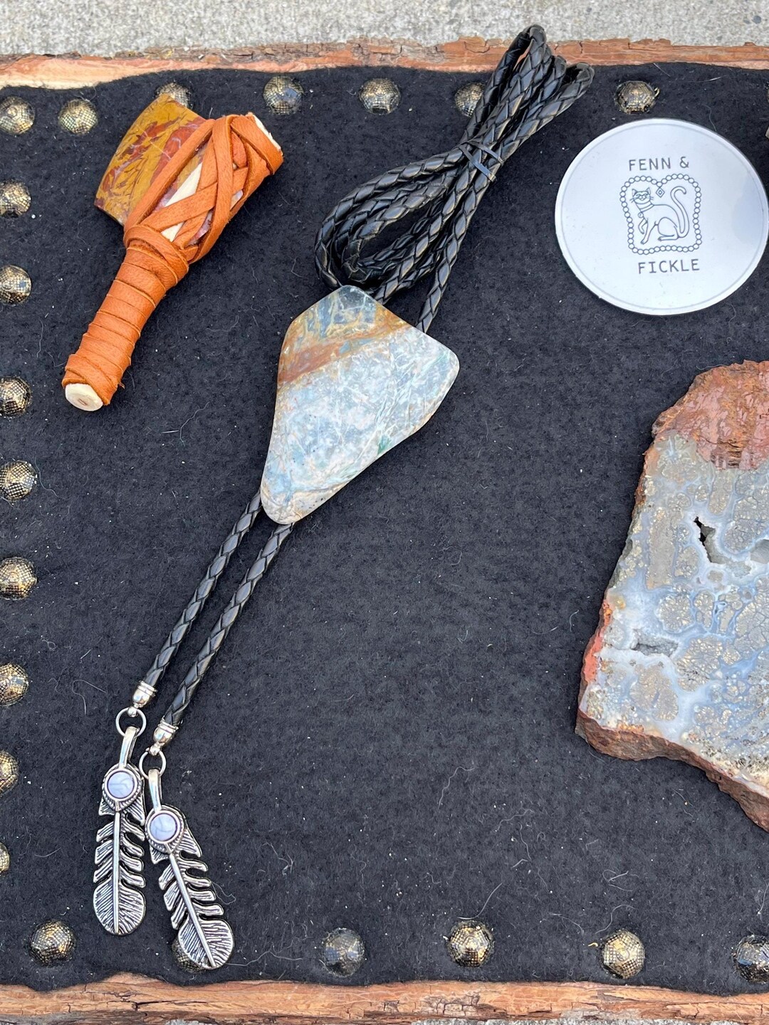 Clear Creek Plasma Agate Bolo Tie - Handmade Custom Necktie With ...