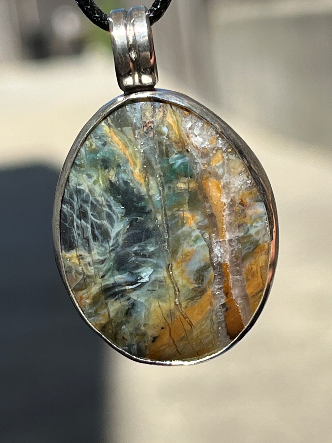 Clear Creek Plasma Agate - Sterling Silver Necklace - Oval - Etsy