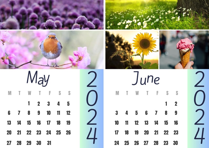 Printable Landscape Calendar for 2024: Swap or Keep Photos - Etsy Australia