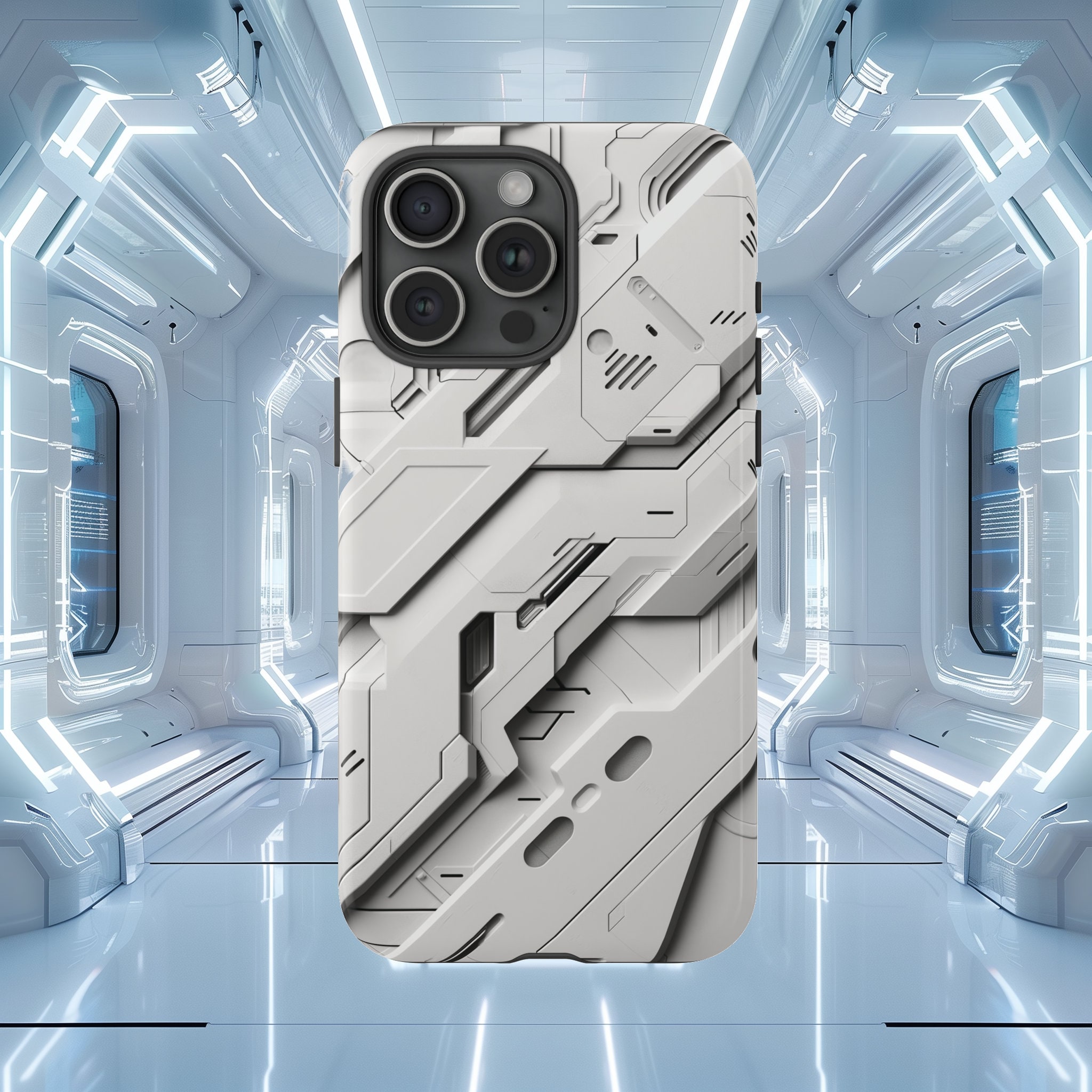 Futuristic Design Sci-fi Tech Cyberpunk Phone Case for iPhone 17,16,15 ...