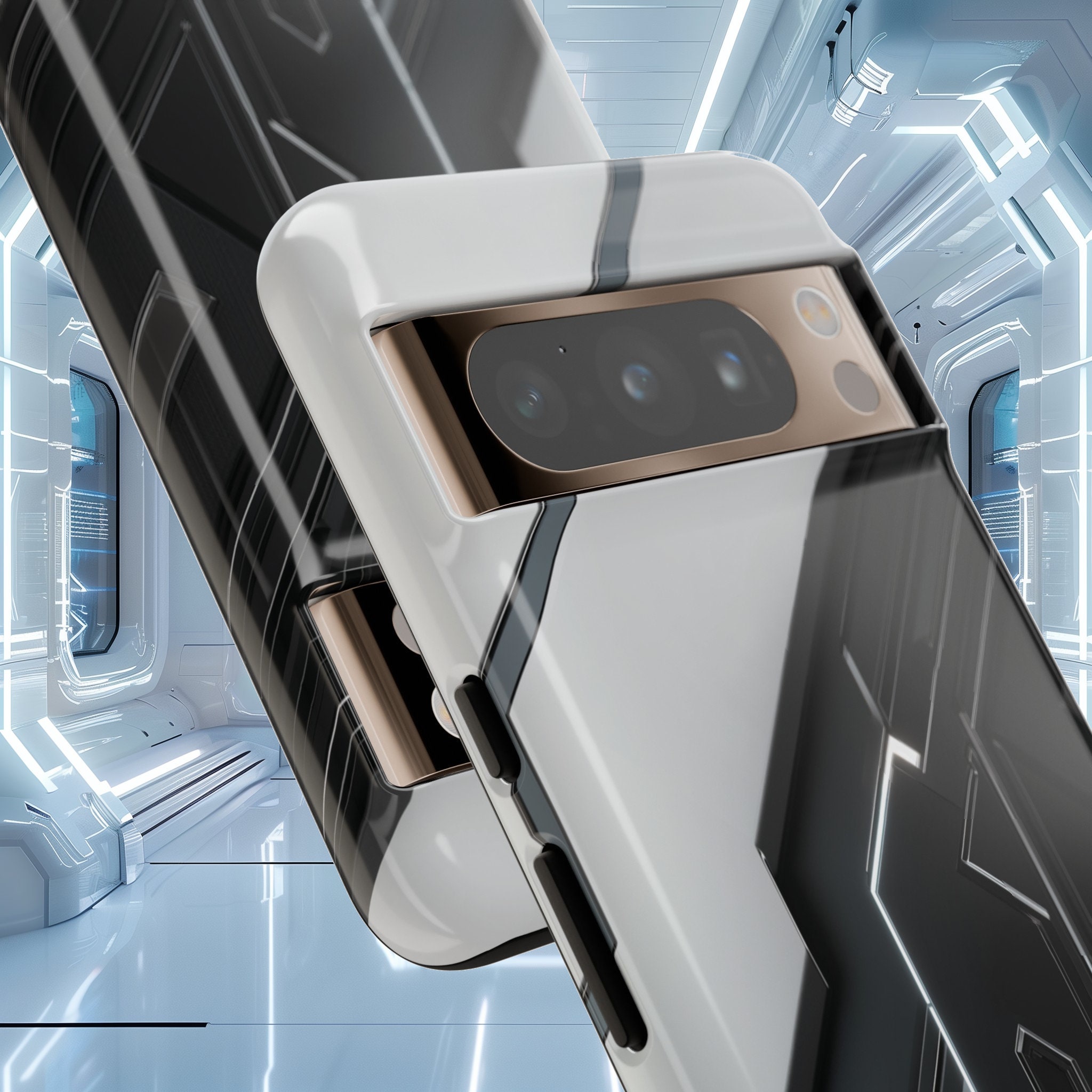 Futuristic High-tech Sci-fi Cyberpunk Phone Case for iPhone 16,15,14,13 ...