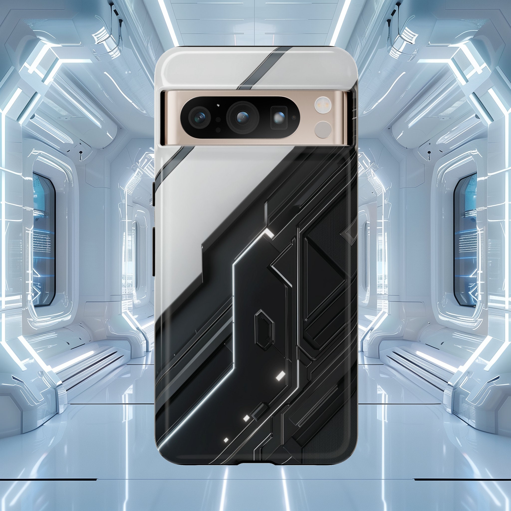 Futuristic High-tech Sci-fi Cyberpunk Phone Case for iPhone 16,15,14,13 ...