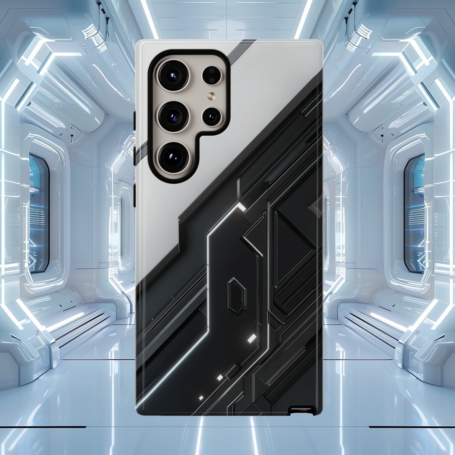 Futuristic High-tech Sci-fi Cyberpunk Phone Case for iPhone 16,15,14,13 ...