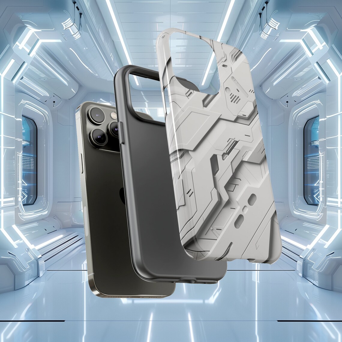 Futuristic Design Sci-fi Tech Cyberpunk Phone Case for iPhone 17,16,15 ...