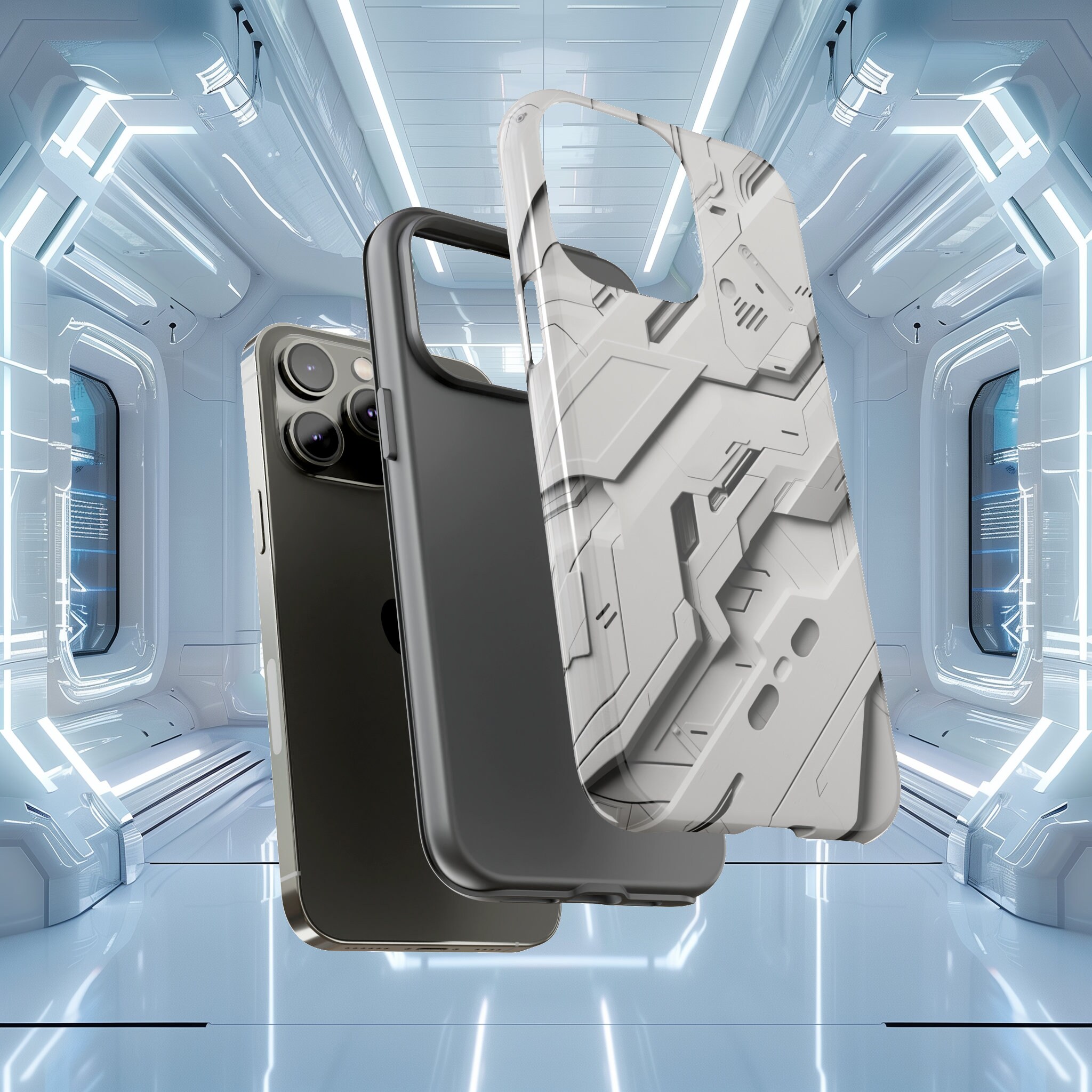 Futuristic Design Sci-fi Tech Cyberpunk Phone Case for iPhone 17,16,15 ...