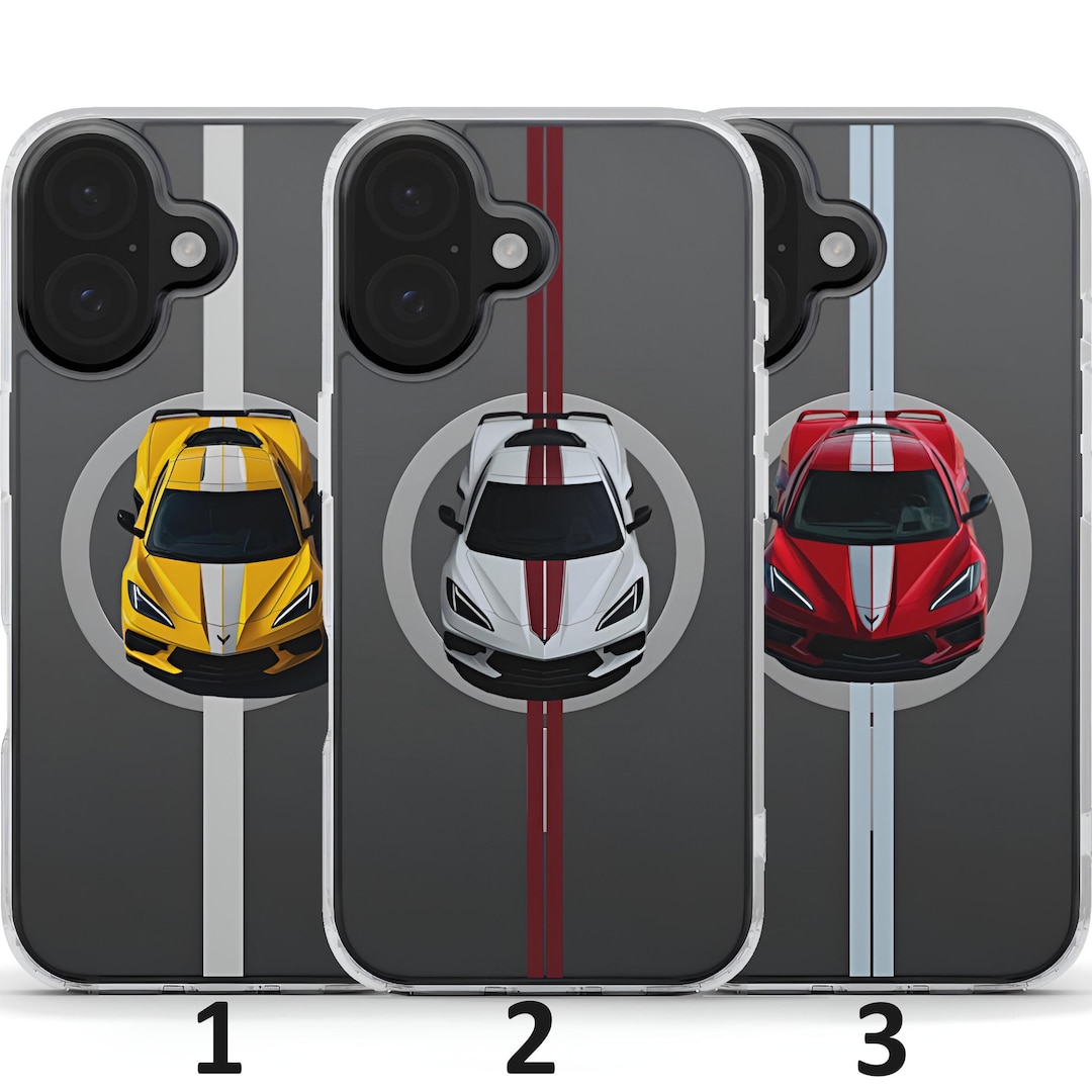 Corvette C8 Stingray Sports Muscle Car Clear Magsafe Phone Case for ...