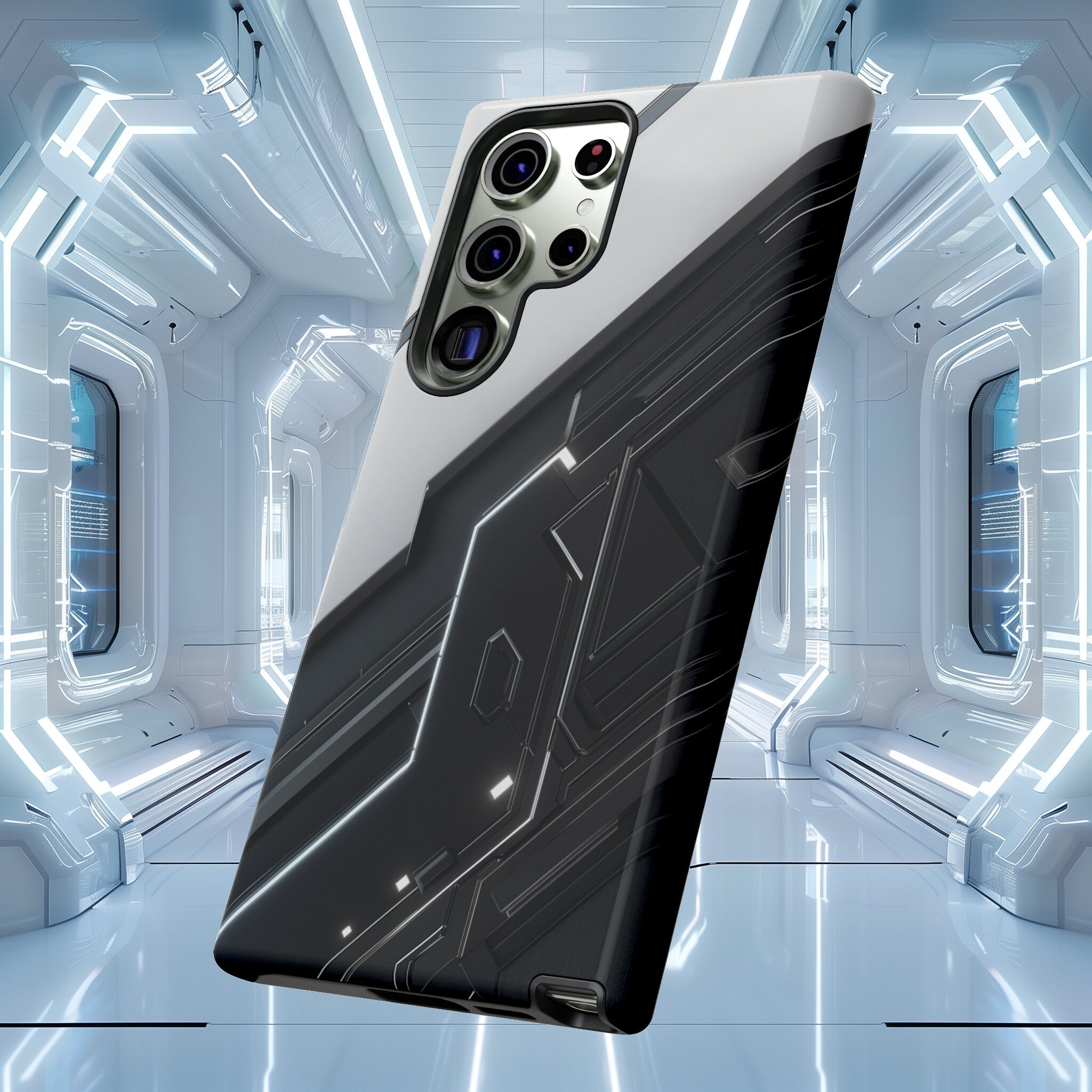 Futuristic High-tech Sci-fi Cyberpunk Phone Case for iPhone 16,15,14,13 ...