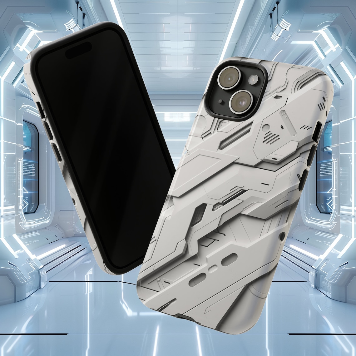 Futuristic Design Sci-fi Tech Cyberpunk Phone Case for iPhone 17,16,15 ...