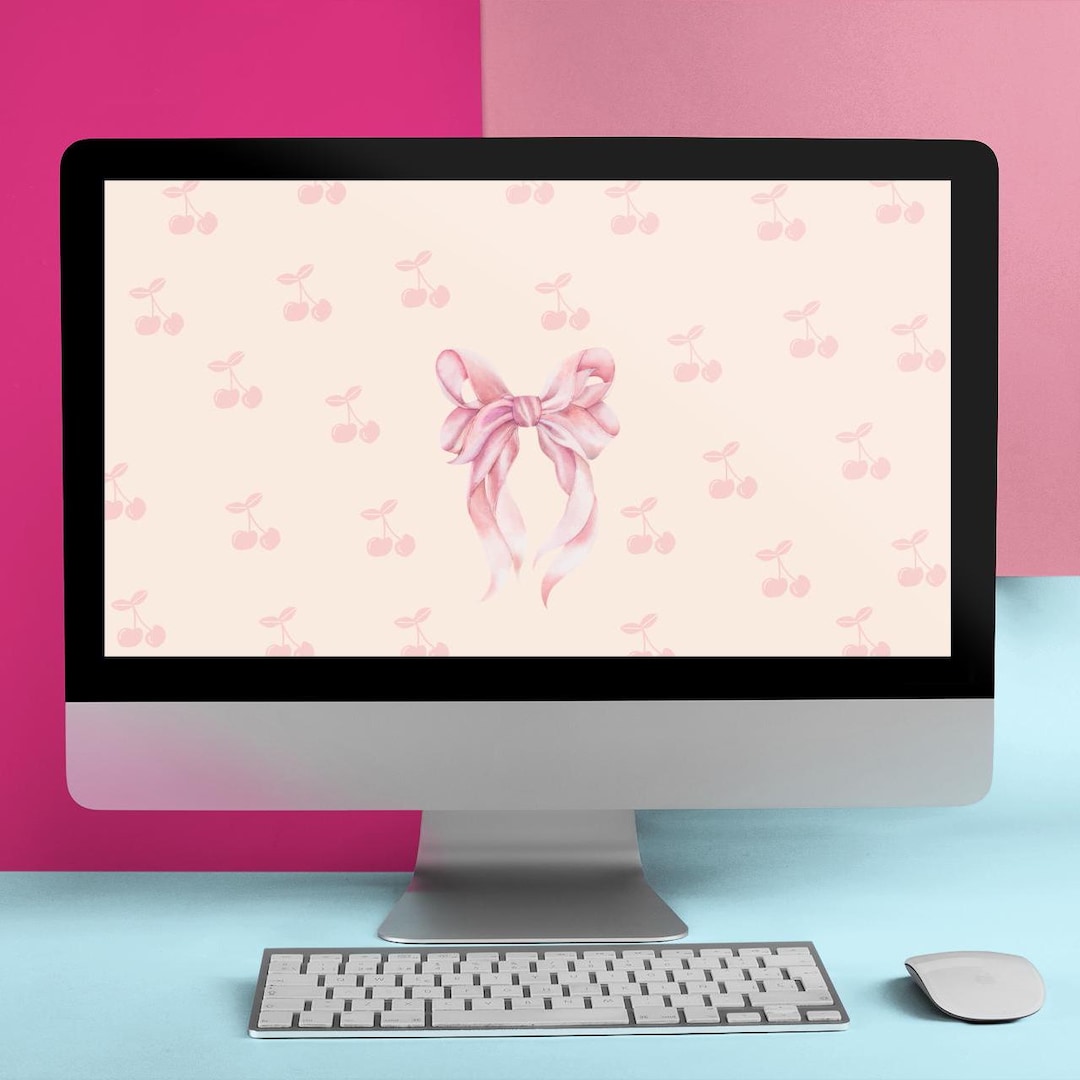Coquette Pink Ribbon Screensaver Digital Download for Desktop and ...