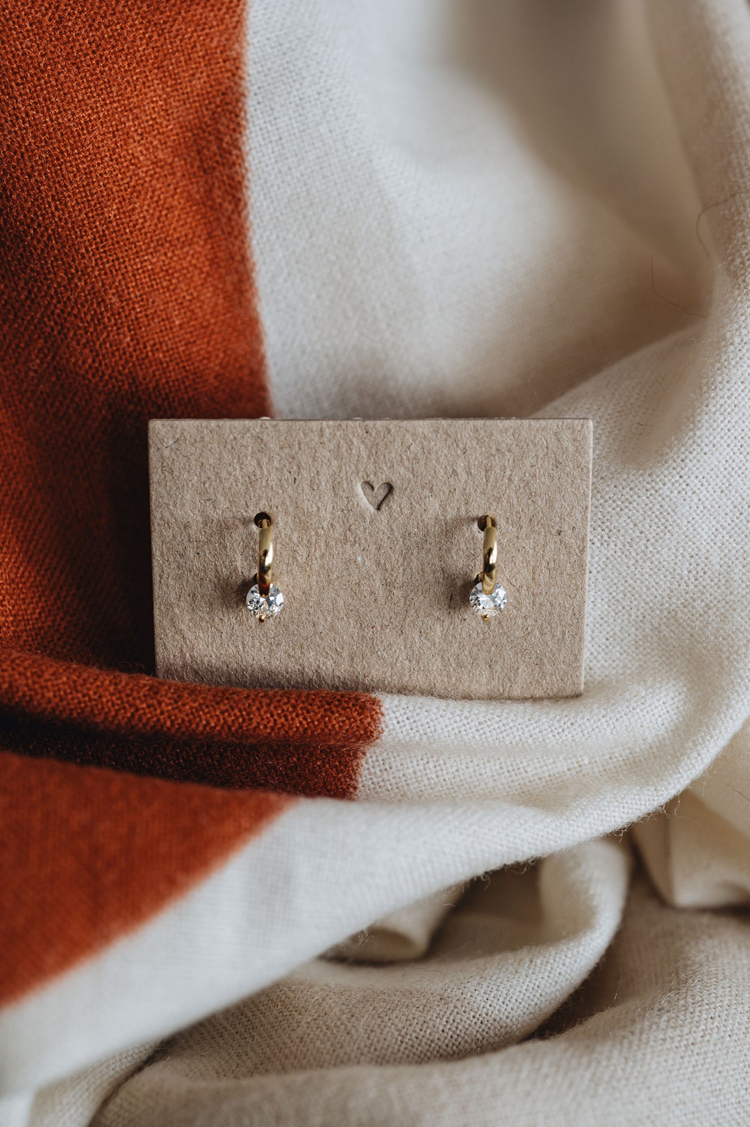 18K Gold Vermeil Earrings, 925 Silver, Skin-friendly Diamond Hoops ...