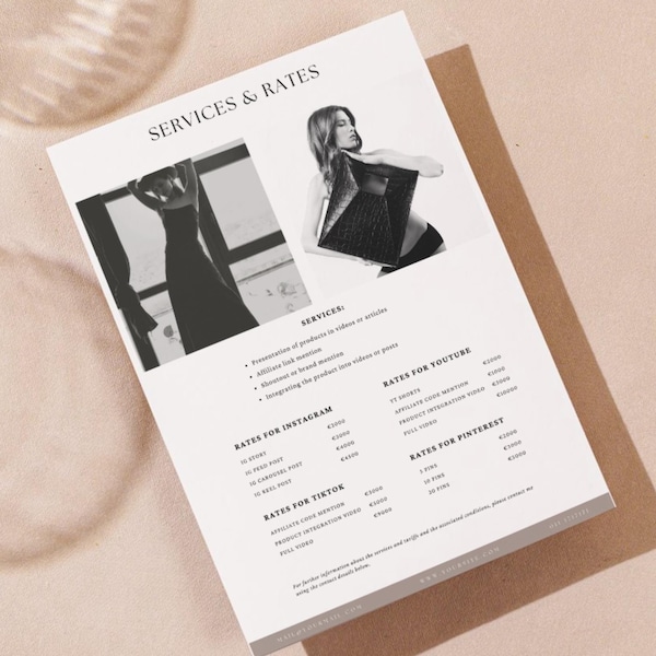 Rate Card Template - Etsy Canada
