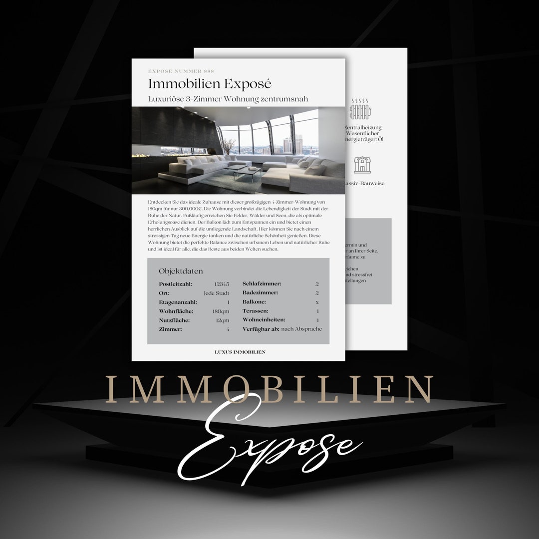 Real Estate Expose Template House Sale Agent Template Apartment Sale ...