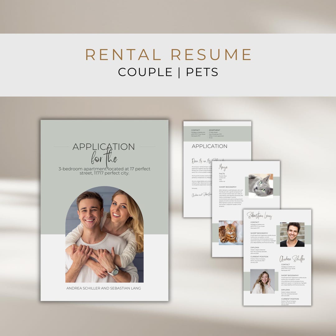 Tenant Resume Template Rental Application CV Creative Rental Cover ...