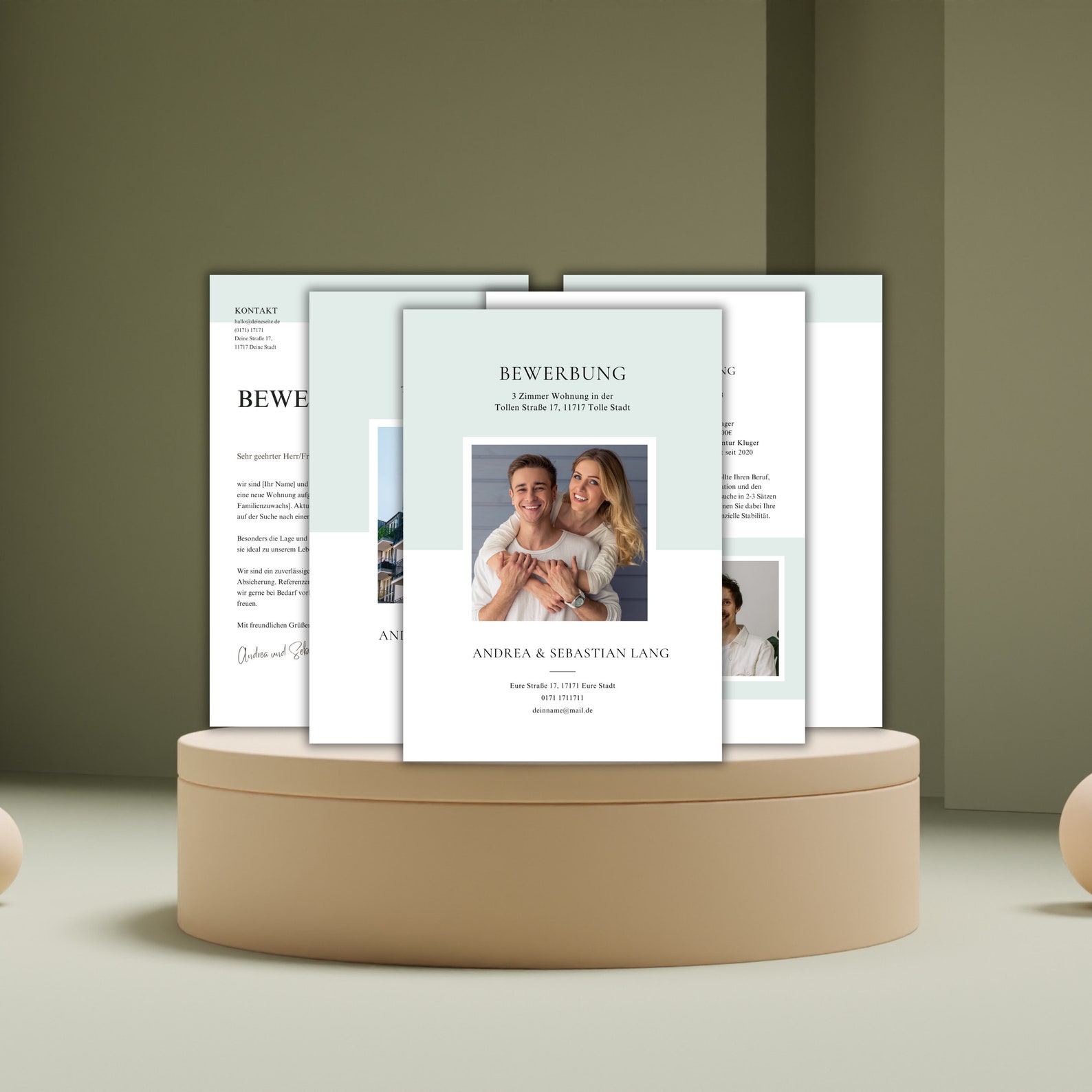 Modern Apartment Application Couple Canva Template Beige Short Profile ...